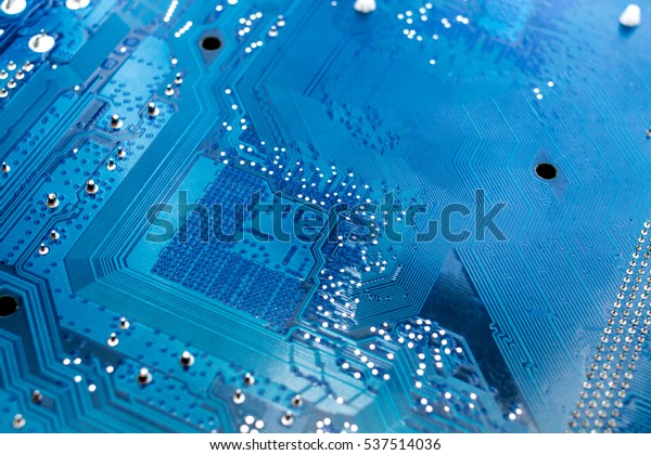 Closeup Computer Motherboard Backside Technology Concept Stock Photo ...