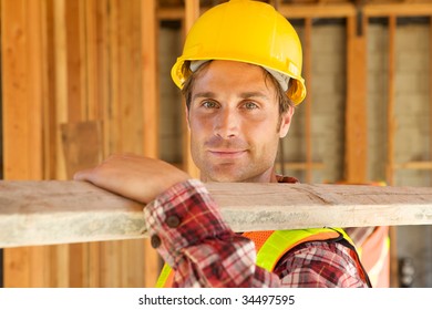 Closeup Construction Worker Hard Hat Stock Photo 34497595 | Shutterstock