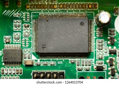 Closeup Electronic Chip Desktop Computer Motherboard Stock Photo ...