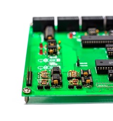 Microcontroller board with magnifier containing circuit, board, and ...