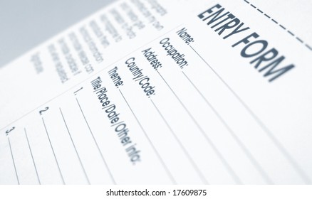 Closeup Entry Form Stock Photo 17609875 | Shutterstock