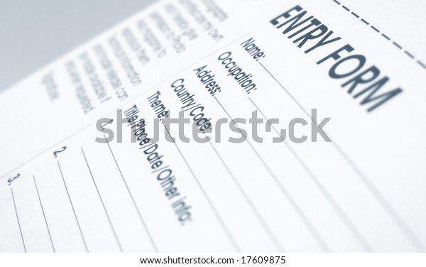 Closeup Entry Form Stock Photo 17609875 | Shutterstock