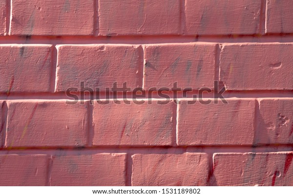 Closeup Facade Bricks Mortar Pink Color Stock Photo 1531189802 ...
