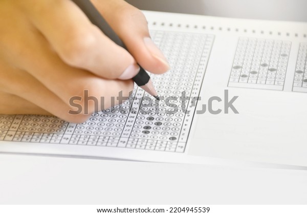 Closeup Final Test Answer Sheet Hands Stock Photo 2204945539 | Shutterstock