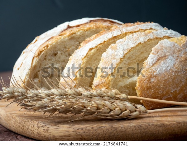 Closeup Fresh Crispy Wheat Bread Sliced Stock Photo 2176841741 ...