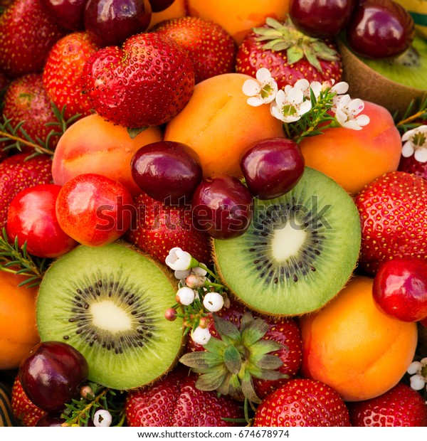Closeup Fruit Background Texture Stock Photo (Edit Now) 674678974