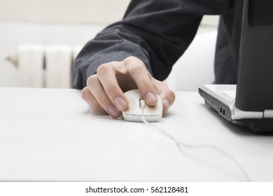 Closeup Hand On Computer Mouse Stock Photo 562128481 | Shutterstock