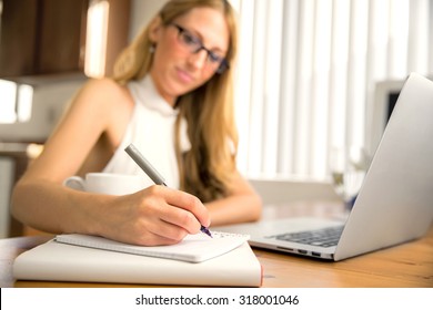 Closeup Hand Writing Taking Notes Secretary Stock Photo 318001046 ...