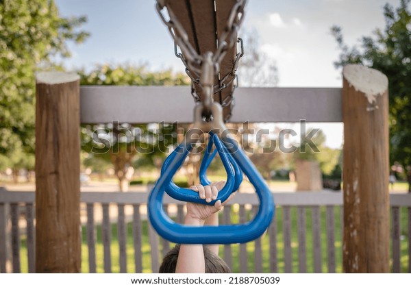 Closeup Hands Gripping Monkey Bars Playground Stock Photo 2188705039 ...