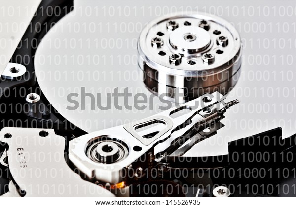 Closeup Hard Disk Drive Binary Code Stock Photo 145526935 | Shutterstock
