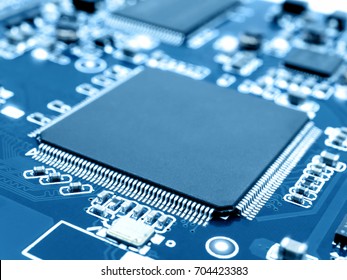 Closeup Image Microprocessor On Electronic Circuit Stock Photo (Edit ...