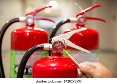 Red Fire Extinguisher Building Fire Prevention Stock Photo 1561271959 ...