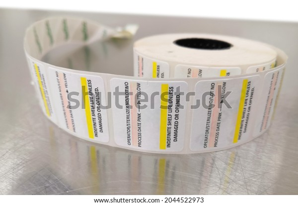 Closeup Image Sterilization Indicator Labels Sticker Stock Photo ...