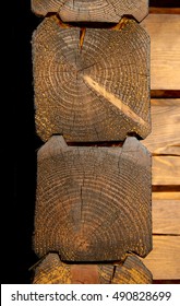 Closeup Log Wall Construction Square Log Stock Photo 490828699 ...