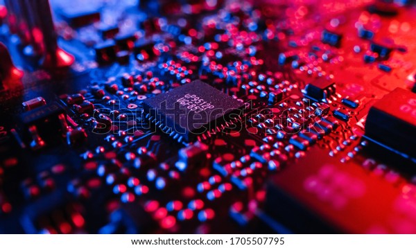 Closeup Macro Shot Microchip Cpu Processor Stock Photo 1705507795 ...