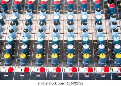 Closeup Microphone Control Panel Device Stock Photo (Edit Now) 136632722