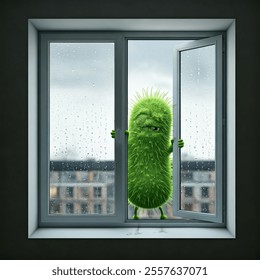 Close-up Modern Split Window Divided Into AI-generated image 2557638051 ...