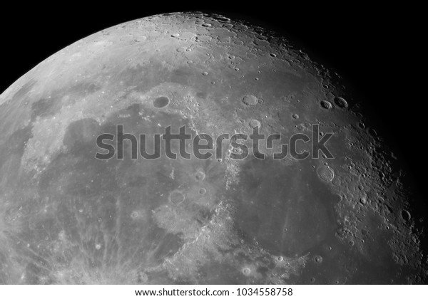 Closeup Moon Surface Main Objects Areas Stockfoto 1034558758 | Shutterstock