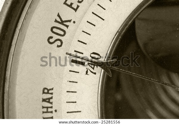 Closeup On Barometer Needle Pointing Rainy Stock Photo 25281556 ... Closeup On Barometer Needle Pointing Rainy Stock Photo 25281556 ...
