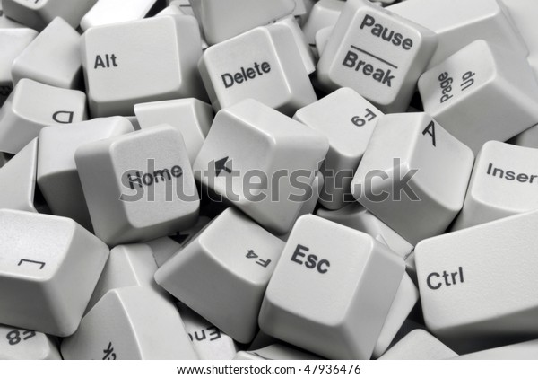 Closeup On Batch White Computer Keyboard Stock Photo 47936476 ...