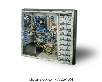 Closeup Open Inside Computer Tower Case Foto de stock 775164004 ...