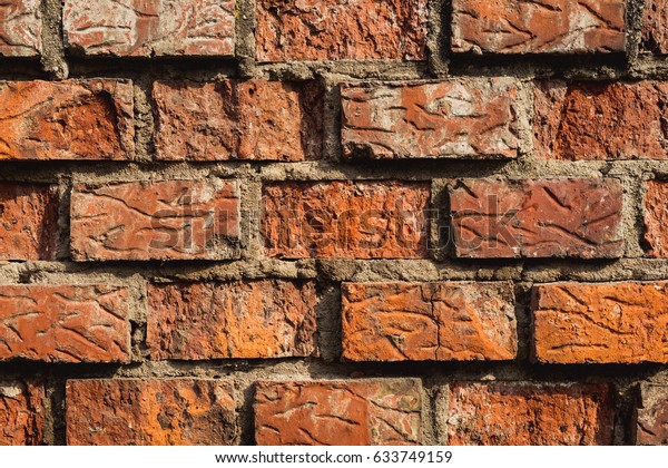 Closeup Pattern Uneven Zigzag Brick Wall Stock Photo 633749159 ...
