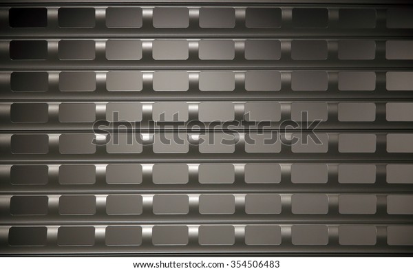 Closeup Perforated Rolling Shutter Backlight Antivandal Stock Photo ...