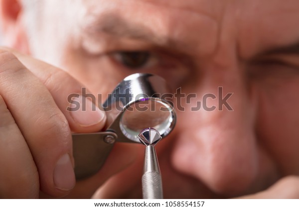 Closeup Persons Hand Checking Quality Diamond Stock Photo 1058554157 ...