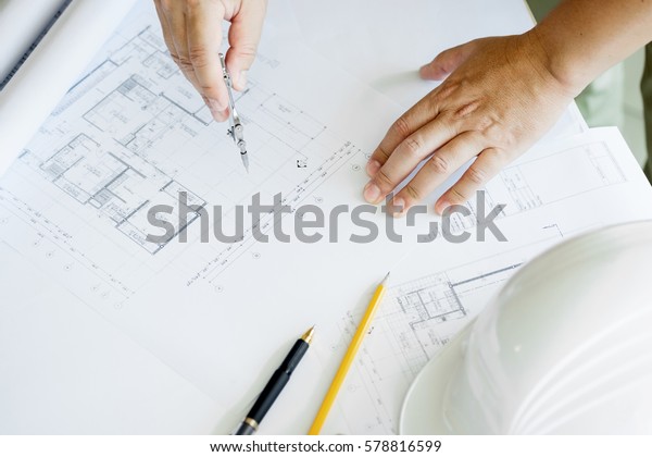 Closeup Persons Hand Drawing Plan On Stock Photo 578816599 | Shutterstock