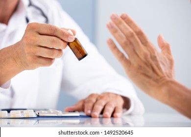 Closeup Persons Hand Refusing Use Medication Stock Photo (Edit Now ...