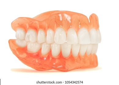 Closeup Plastic Denture Teeth Isolate No Stock Photo (Edit Now) 1054342574