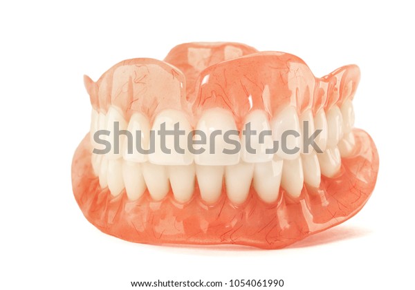 Closeup Plastic Denture Teeth Isolate No Stock Photo (Edit Now) 1054061990