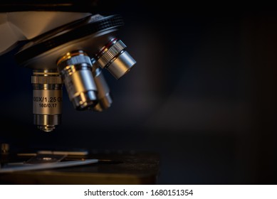 Closeup Scientific Microscope Data Analysis Laboratory Stock Photo ...
