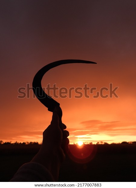 Closeup Sickle Hook Sunset Background Stock Photo 2177007883 | Shutterstock