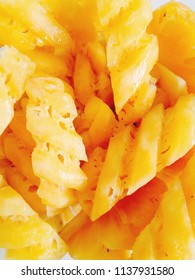Closeup Slice Pineapple Background Texture Stock Photo 1137931580 ...