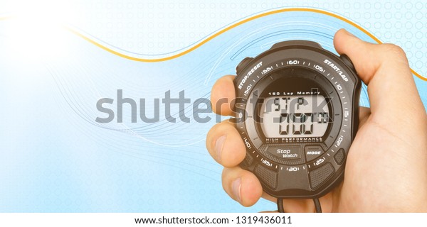 Closeup Stopwatch Human Hand Timer Stock Photo 1319436011 | Shutterstock