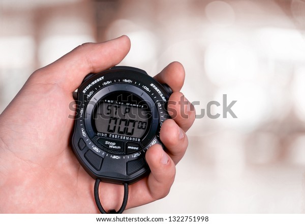 Closeup Stopwatch Human Hand Timer Stock Photo 1322751998 | Shutterstock