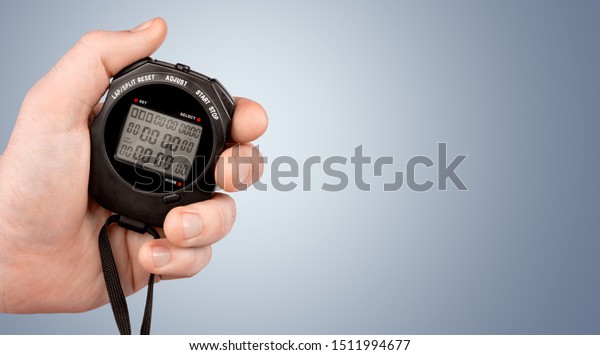 Closeup Stopwatch Human Hand Timer Stock Photo (Edit Now) 1511994677