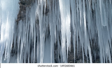 Closeup Thousands Sharp Pointy Icicles Hanging Stock Photo 1492683461 ...