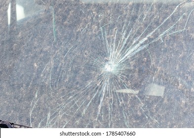 Closeup View Broken Windshield Cracks Plexiglass Stock Photo 1785407660 ...