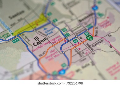 Closeup View Map Main Streets El Stock Photo 732256798 | Shutterstock