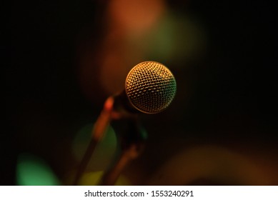 Closeup View Microphone Dramatic Light Stock Photo 1553240291 ...