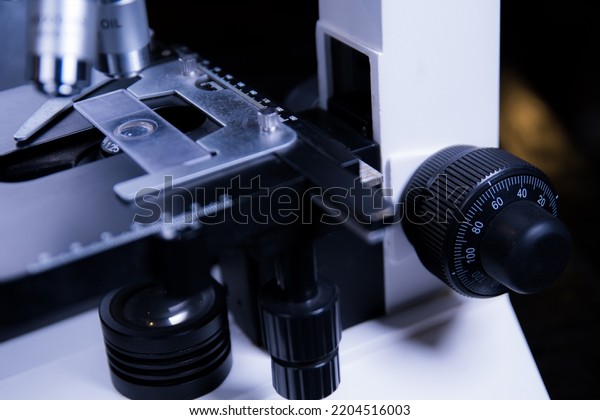 Closeup View Scientific Microscopic Data Analysis Stock Photo ...