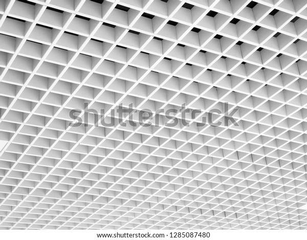 Closeup Waffle Structure Designgrid Ceilingarchitecture Detailswhite ...