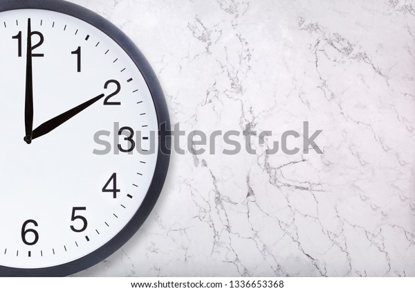 Closeup Wall Clock Show Two Oclock Stock Photo 1336653368 | Shutterstock