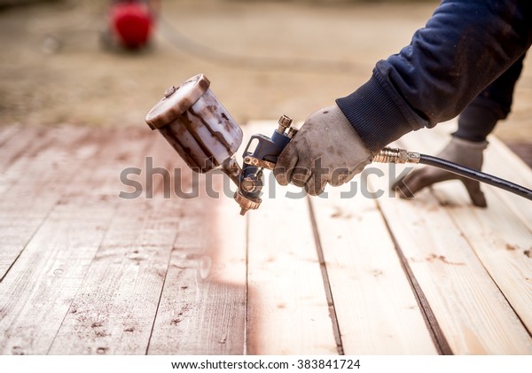Closeup Worker Hand Using Spray Gun Stock Photo 383841724 | Shutterstock