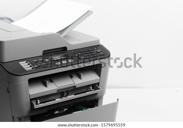 Closeup Working Printer Scanner Copier Device Stock Photo 1579695559 ...