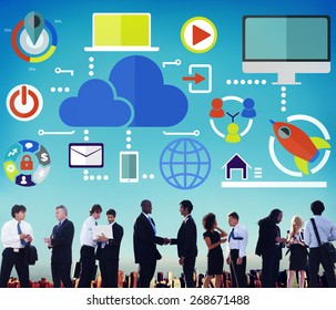 Cloud Computing Network Online Internet Storage Stock Photo 268671488 ...