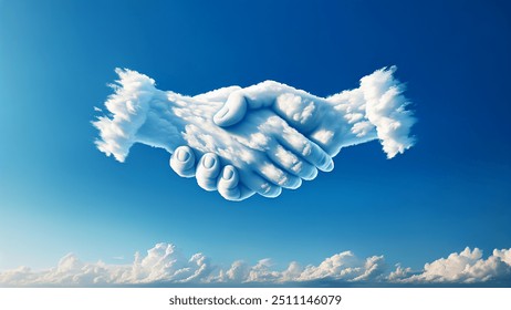 Cloud Shapes 2 Hands Shaking Hands AI-generated image 2510816641 ...
