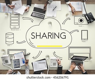 Cloud Sharing Networking Connection Transfer Concept Stock Photo ...